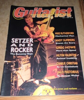 Guitarist June 1989 Setzer/Mike Rutherford/Andy Summers/G.Howe/Hilton ...