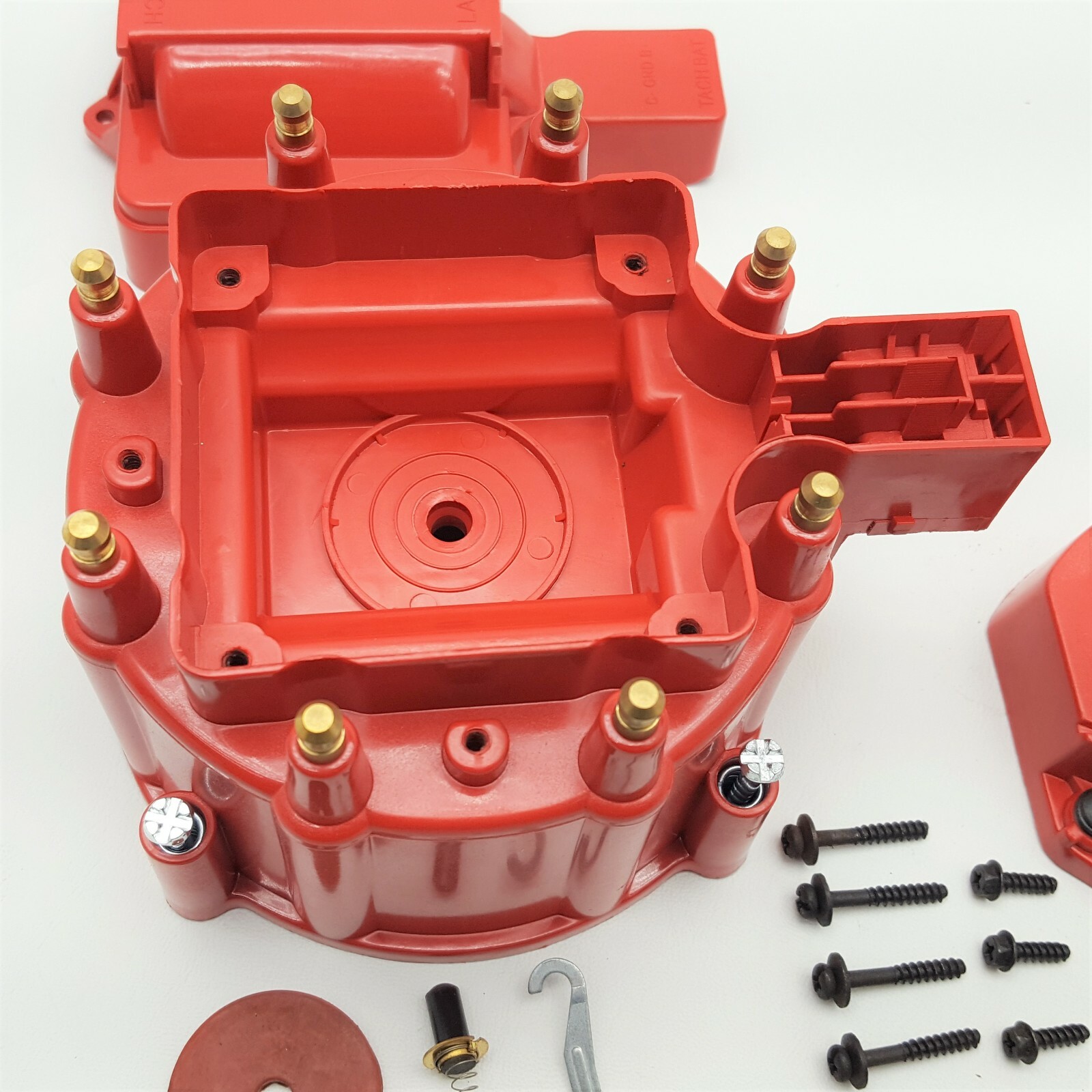Chevy GM Red HEI Large Distributor Cap Rotor Kit SBC BBC 350 454 With ...
