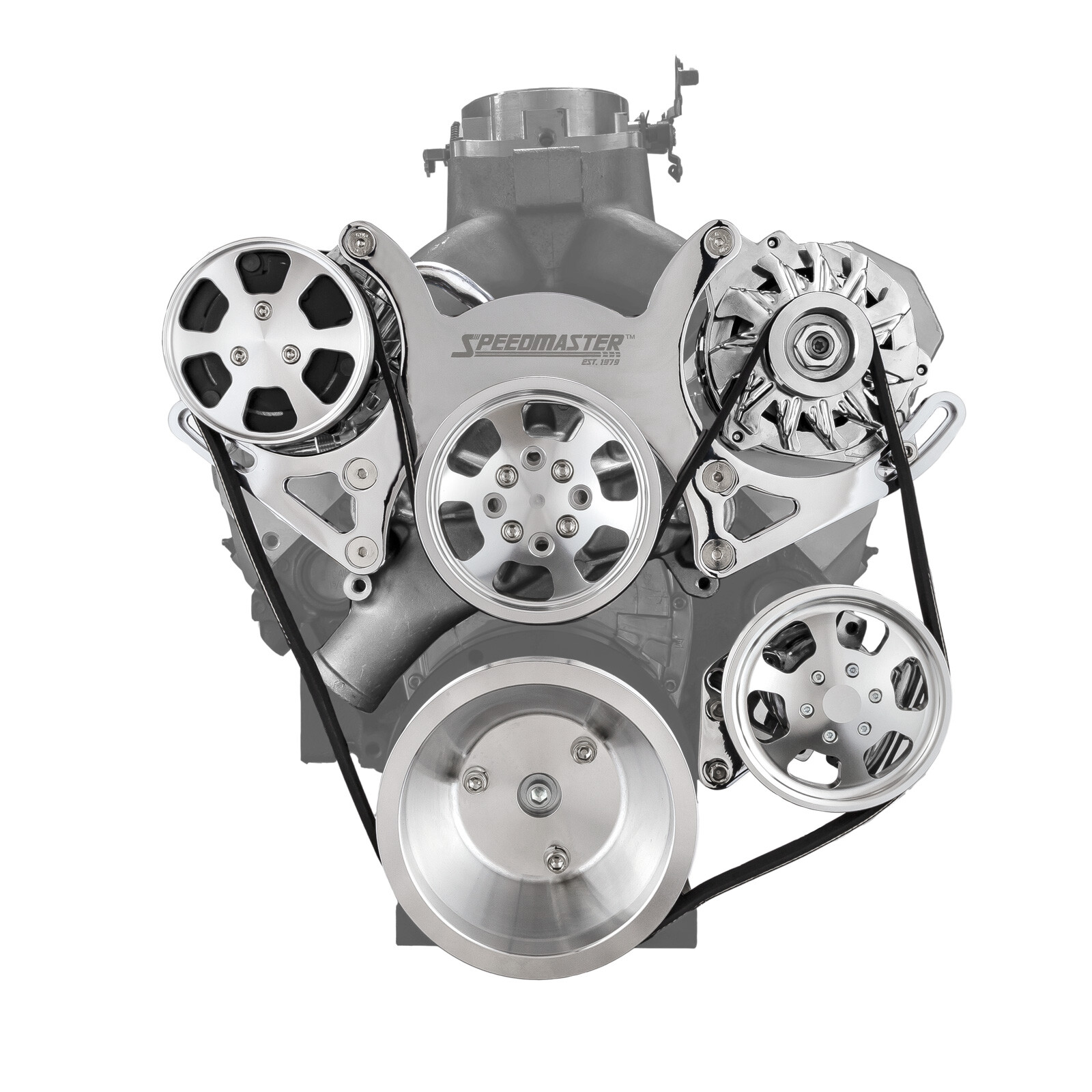 Chevy SBC 350 Aluminum Complete Serpentine Belt Drive System Kit ...