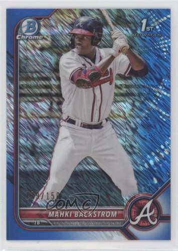 2022 Bowman - Chrome Prospects Mahki Backstrom #BCP-121 Blue Shimmer ...