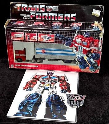 G1 1984 OPTIMUS PRIME BOXED • T HASBRO STAMP • VINTAGE G1 TRANSFORMERS ...