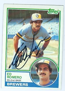 Ed Romero autographed baseball card (Milwaukee Brewers) 1983 Topps #271 ...