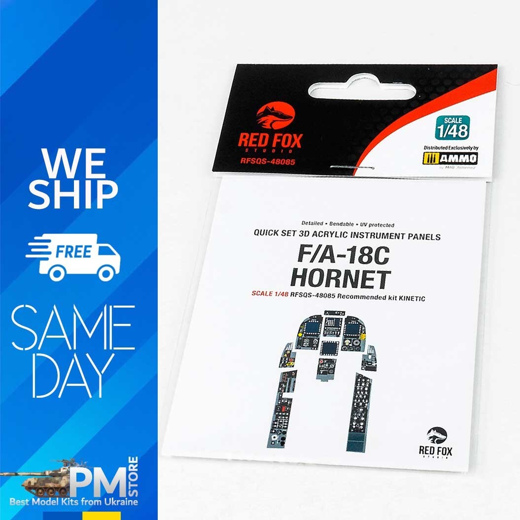 Red Fox QS-48085 1/48 F/A-18C Hornet 3D Acrylic Instrument Panel Set ...