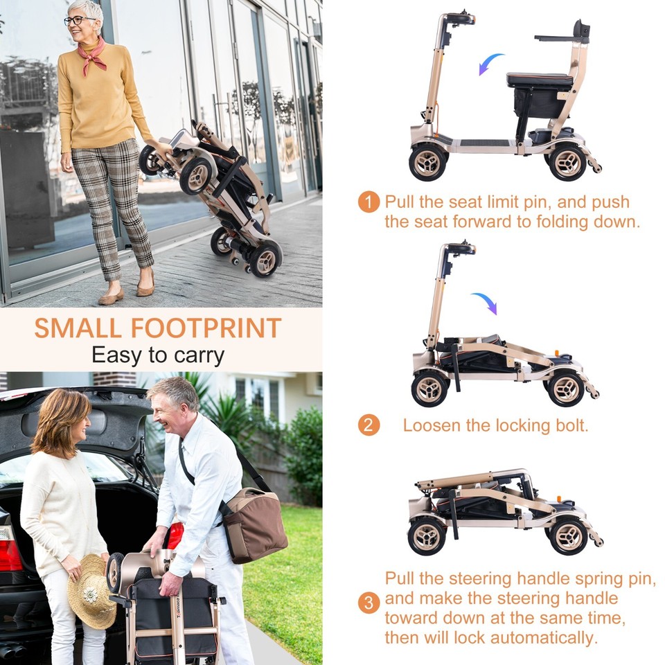 TopMate ES40 Folding Powered Mobility Scooter 4 Wheel for Seniors ...