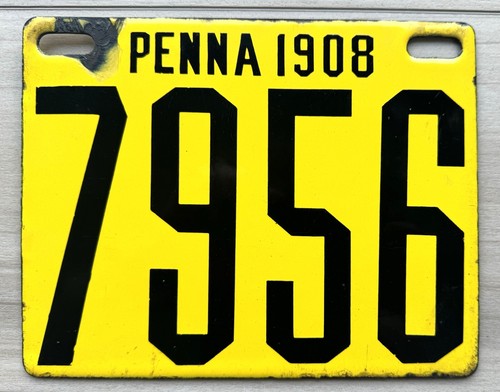 1908 Pennsylvania Porcelain License Plate - Nice Condition - No Touch ...