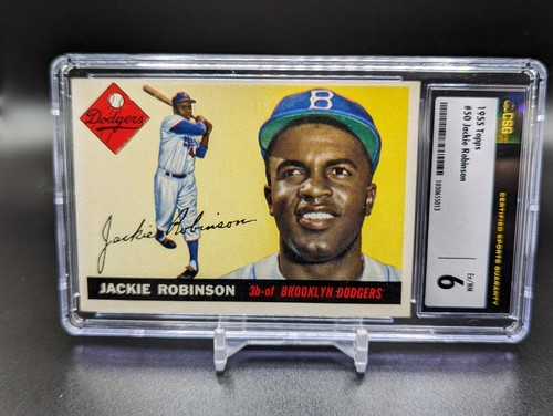 1955 Topps #50 Jackie Robinson - CSG 6 Excellent / NearMint - Dodgers ...