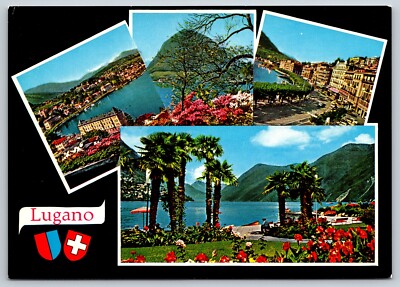 Postcard Lugano Switzerland Multiview 4x6 | eBay