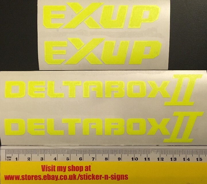 2x Fluro Yellow Exup Deltabox Stickers Most Colours | eBay