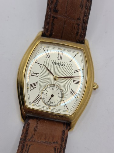 SEIKO 6G28-00A0 34mm Gold Dial Small Second Quartz Watch JAPAN Needs ...