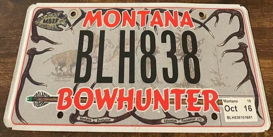 2016 Montana Bowhunter Specialty License Plate Bow Hunting BLH838 ...