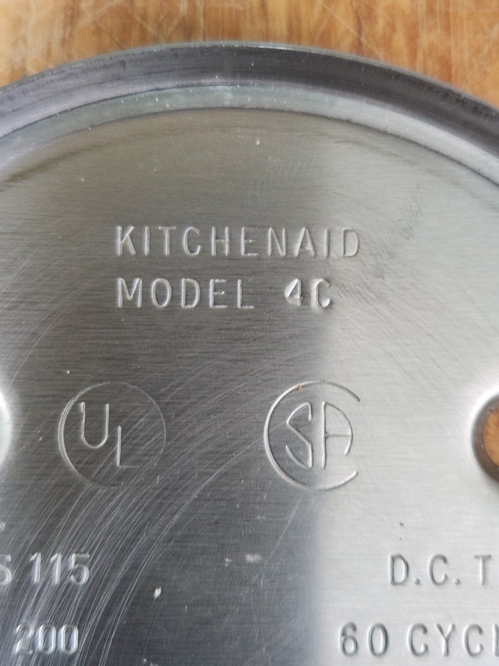 Vintage KitchenAid Hobart 4C Bowl Screw Cap / Locking Base Plate & 3 ...