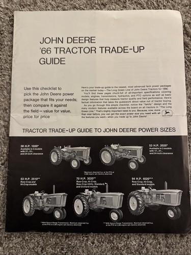 Original 1966 John Deere Tractor Trade Up Guide 6-Page Magazine Ad | eBay
