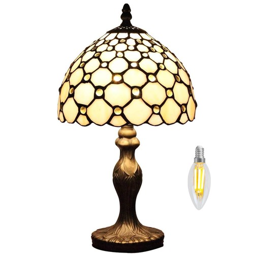Table Lamp Tiffany Style 8 Inch Stained Glass Lampshades Small Bedside ...
