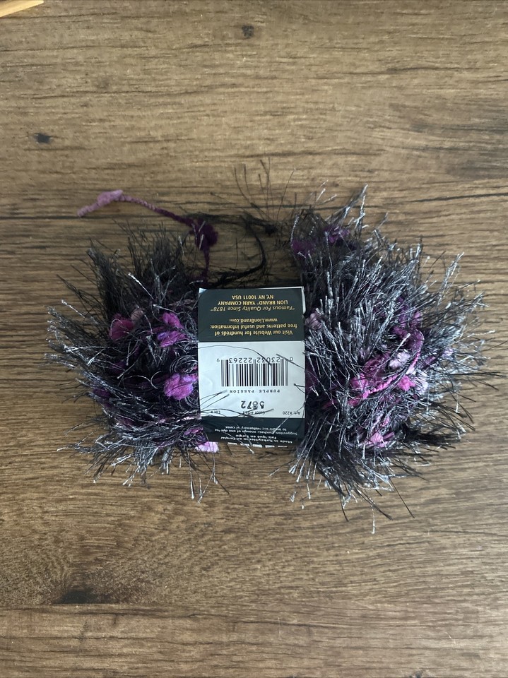 Lion Brand Fancy Fur Yarn. Purple Passion. | eBay