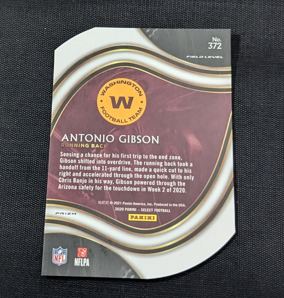 Antonio Gibson Purple Holo Field Level Rookie RC 2020 Select Card 372 ...