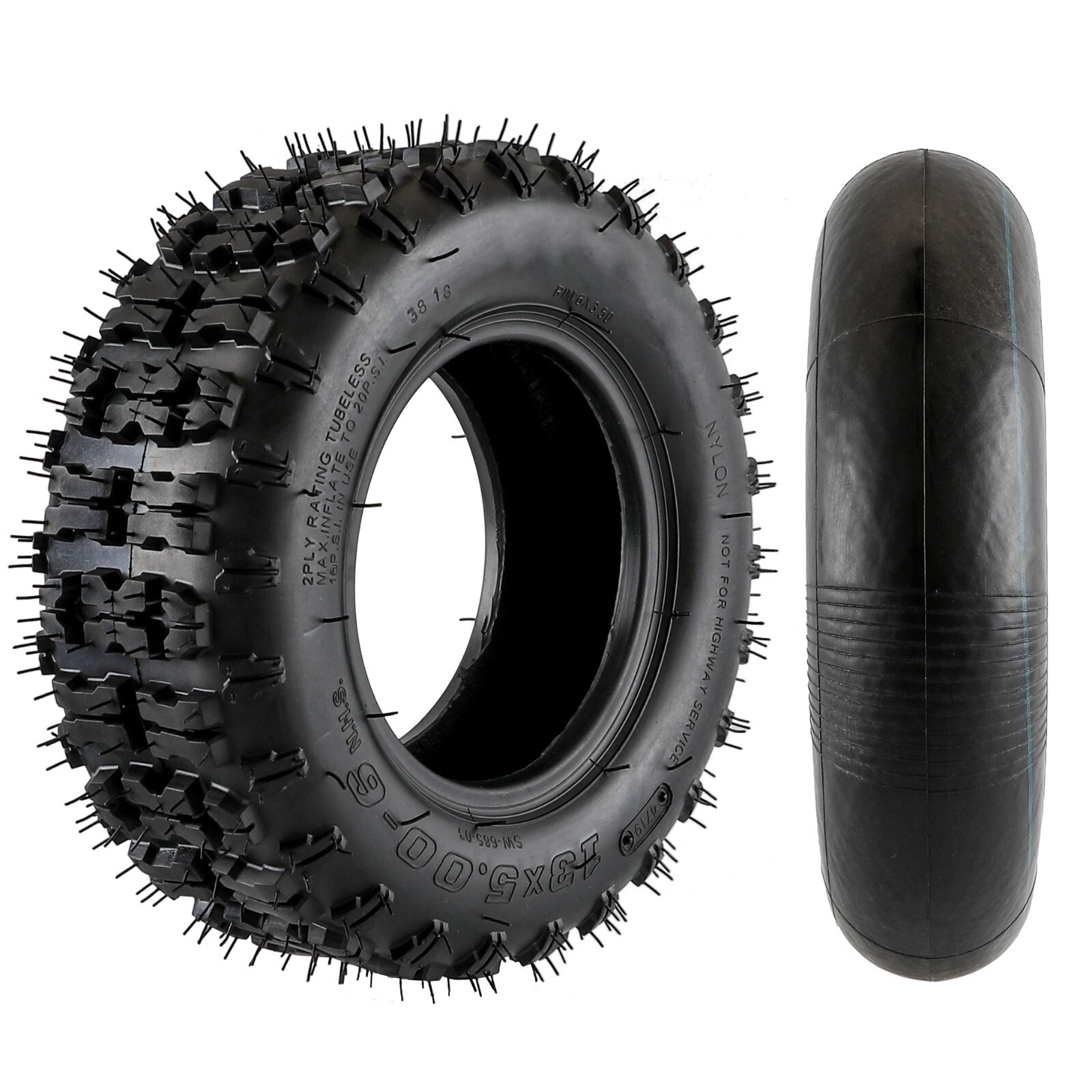 Set of 4 Rear 13x5.00-6+Front 4.10-6 Tires Tubes For Go Kart Scooter 4 ...