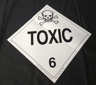 10 Pack TOXIC Sticker Sign Decal 10 3/4 X 10 3/4" White Black Skull ...