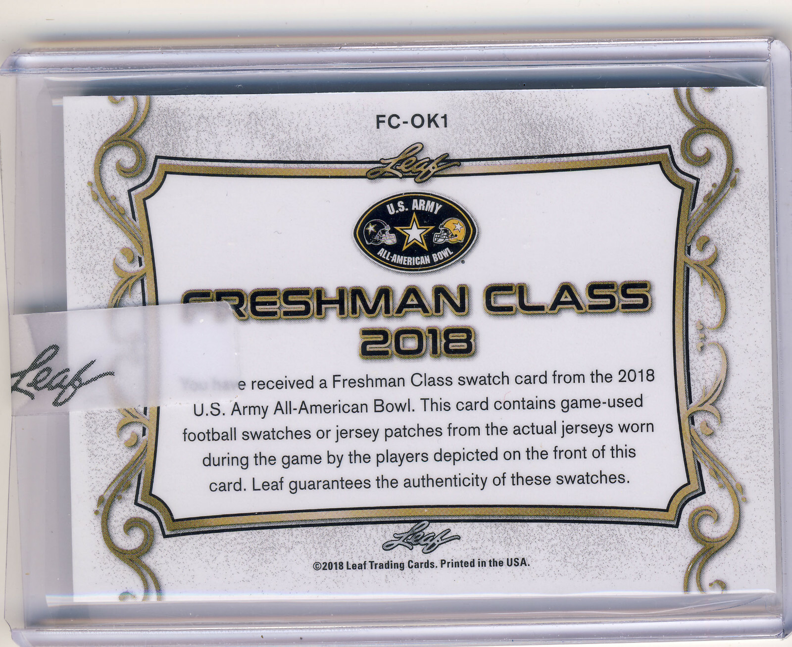 BREY WALKER / T.J. TJ PLEDGER 2018 Leaf Army Freshman Class PATCH /25 ...