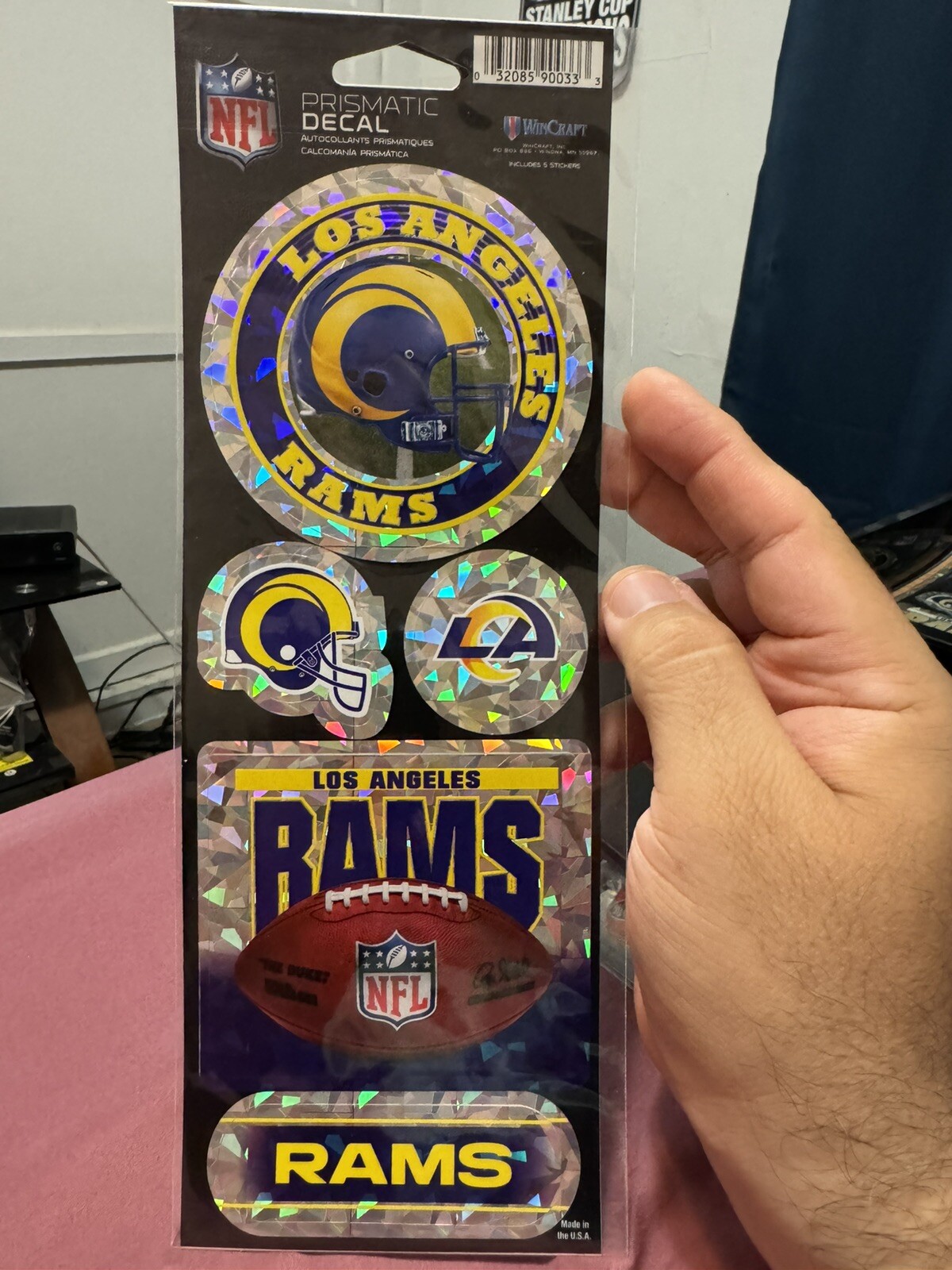 Los Angeles Rams NEW LOGO Set Of 5 Prismatic Stickers NFL 11x4 | eBay