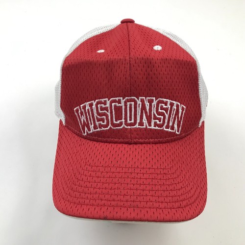 Wisconsin Badgers Hat Cap Stretch Fit Adidas Red Adjustable Embroidered ...