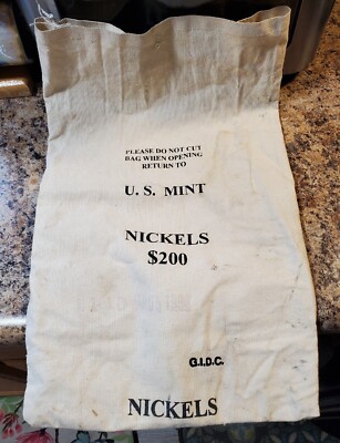 US Mint $200 Nickels Money Coin Bag 1994 Canvas Cloth United States ...