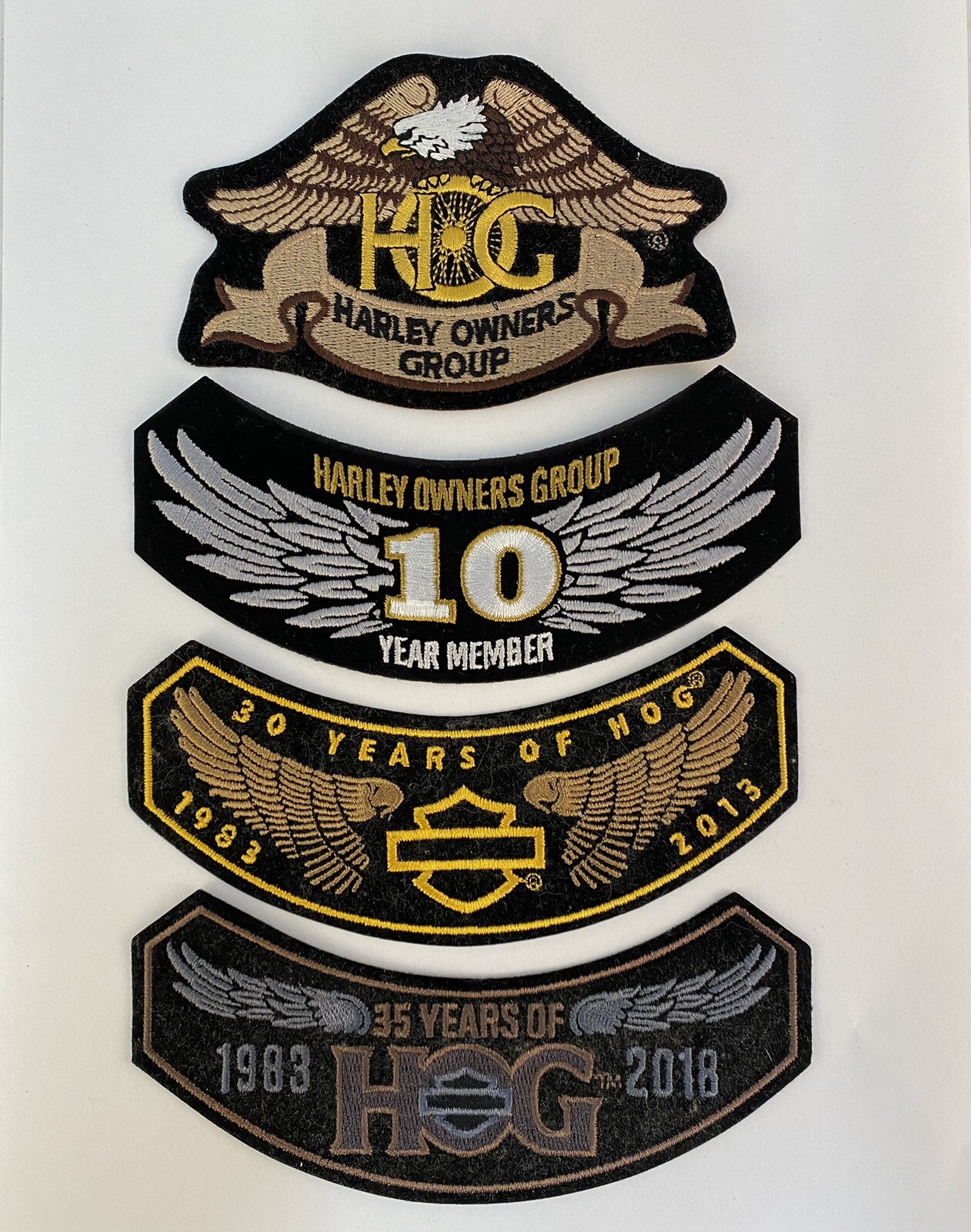 HOG Harley Owners Group Patches Eagle, 10yr, 30yr & 35yr Anniversary | eBay