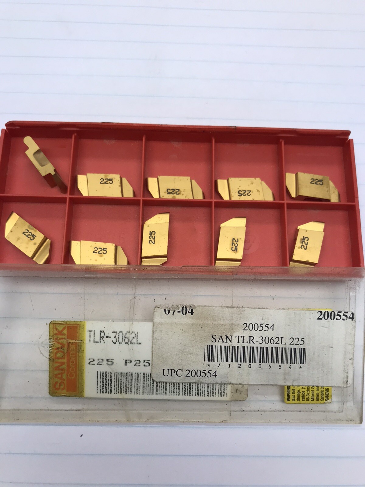 10 TLR-3062L 225 SANDVIK INSERT (loc stk) | eBay