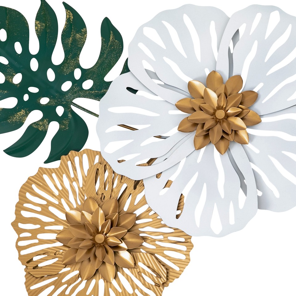 3D Flower-shaped Iron Hanging Decoration for Sofa Background Wall ...