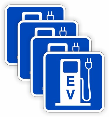4pcs EV Charging Station Stickers Decals / Electric Vehicle Charger ...