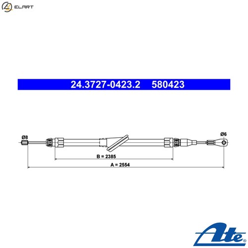 CABLE PULL PARKING BRAKE 24.3727-0423.2 FOR MERCEDES-BENZ C-CLASS/Break ...