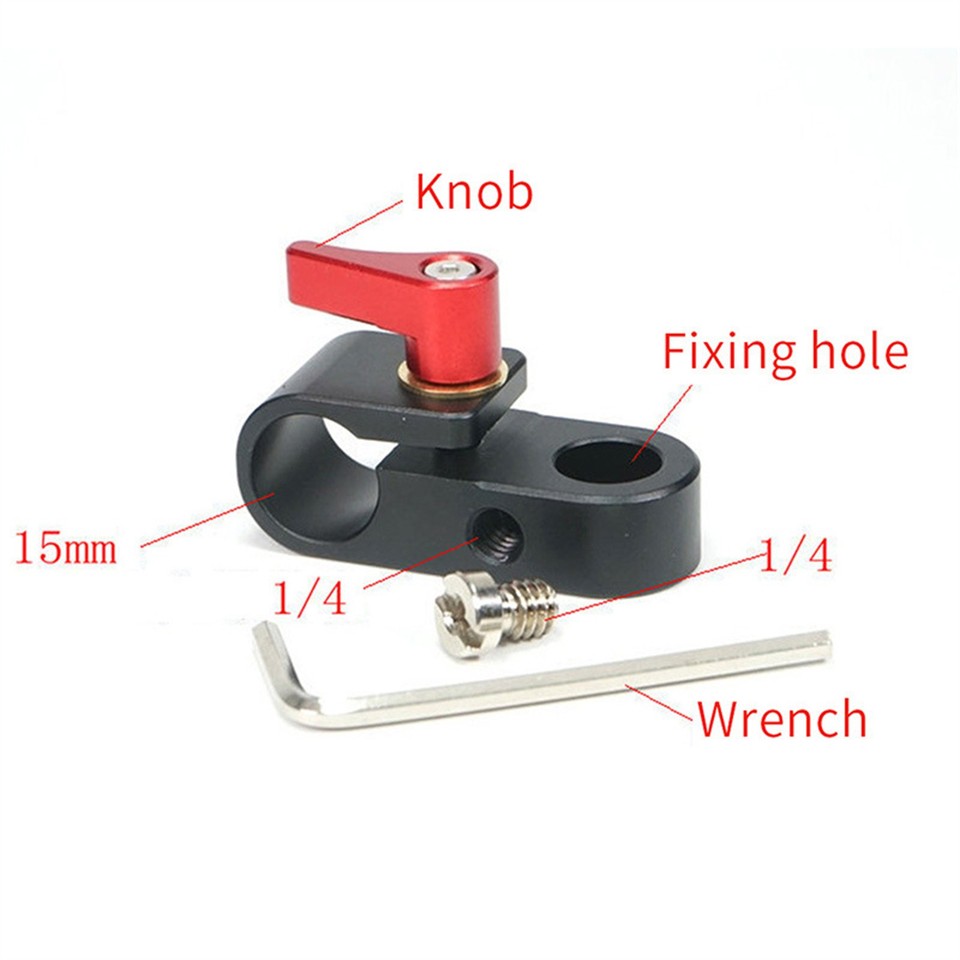 New Single Hole 15mm Rail Clamp Mount Rod Holder For Camera Rig Rod ...