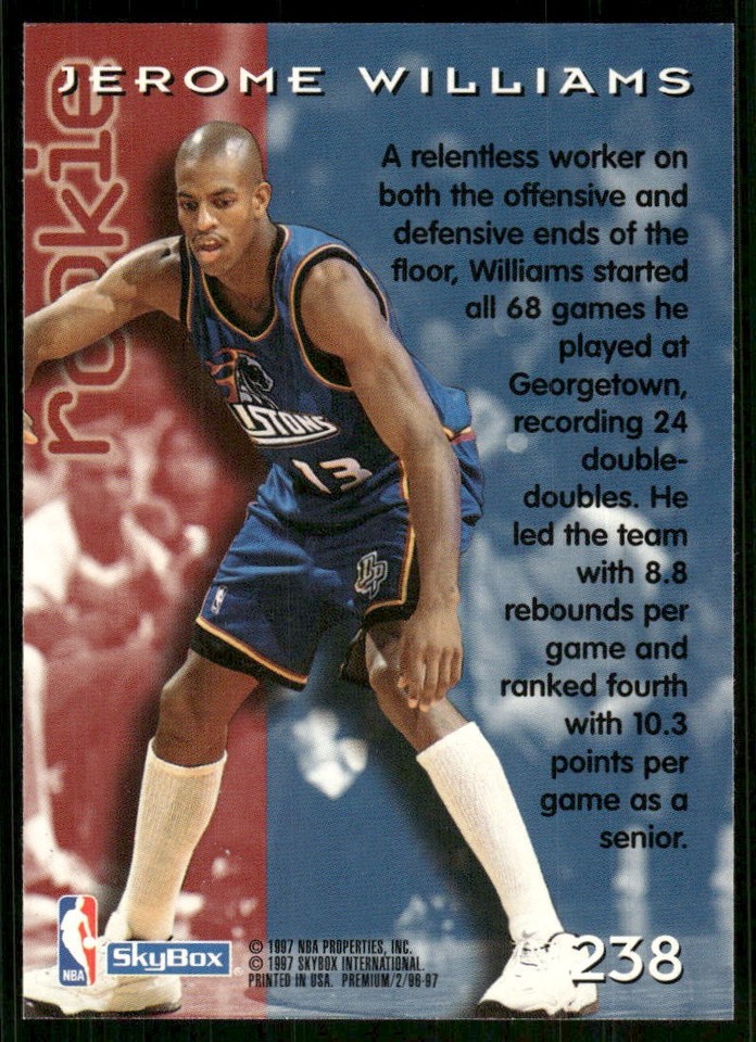 Jerome Williams 1996-97 SkyBox Premium Basketball #238 - Detroit ...