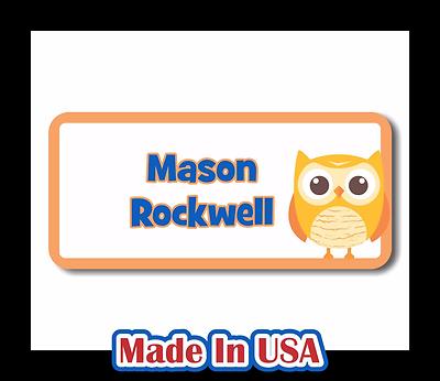 42 Personalized Waterproof Owl Name Labels Stickers Kids Baby Bottle ...