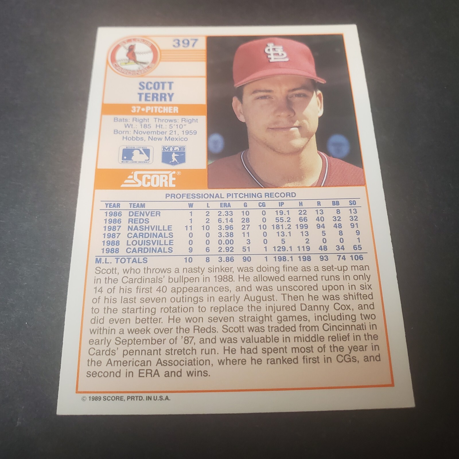 1989 Score - #397 Scott Terry for sale online | eBay