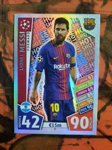 LIONEL MESSI 2017-18 Topps MATCH ATTAX UEFA Champions League HOT SHOT ...