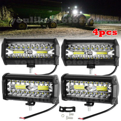 4x 7'' LED Headlights Fit Caterpillar Skid Steer Excavator Forklift ...