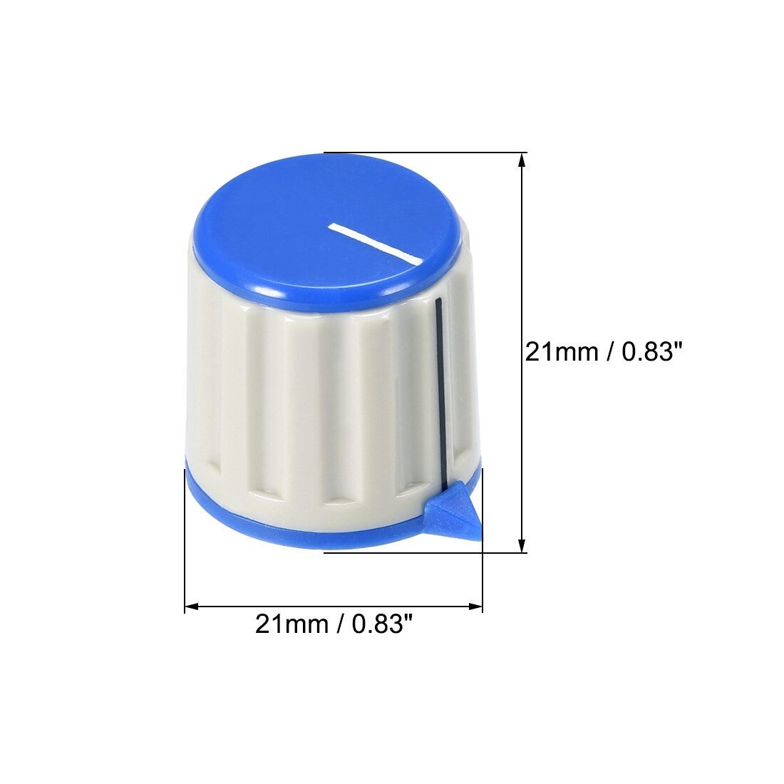 Plastic Potentiometer Rotary Knob 6mm Insert Shaft 21x21mm Blue Black ...