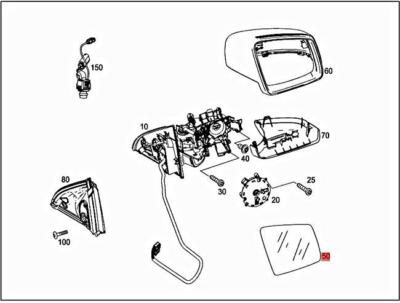 Genuine MERCEDES V251 C292 W164 W166 W463 X164 X166 Mirror glass ...