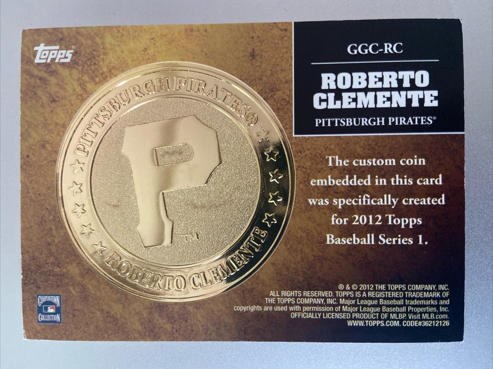 2012 TOPPS COMMEMORATIVE COIN ROBERTO CLEMENTE #D /21 SUPER RARE ...
