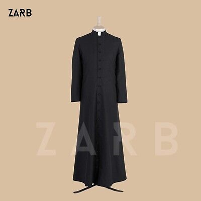 Black Roman Cassock Catholic Priest Soutane Seminary Custom Fit Clergy ...