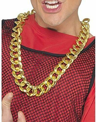Gangster Gold Chain Necklace Chunky Rapper Chav Bling Accessory Pimp ...