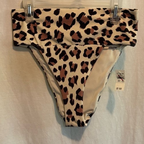 AA-584 Aerie NWT High Cut Cheeky Animal Print Summer Swim Bikini ...