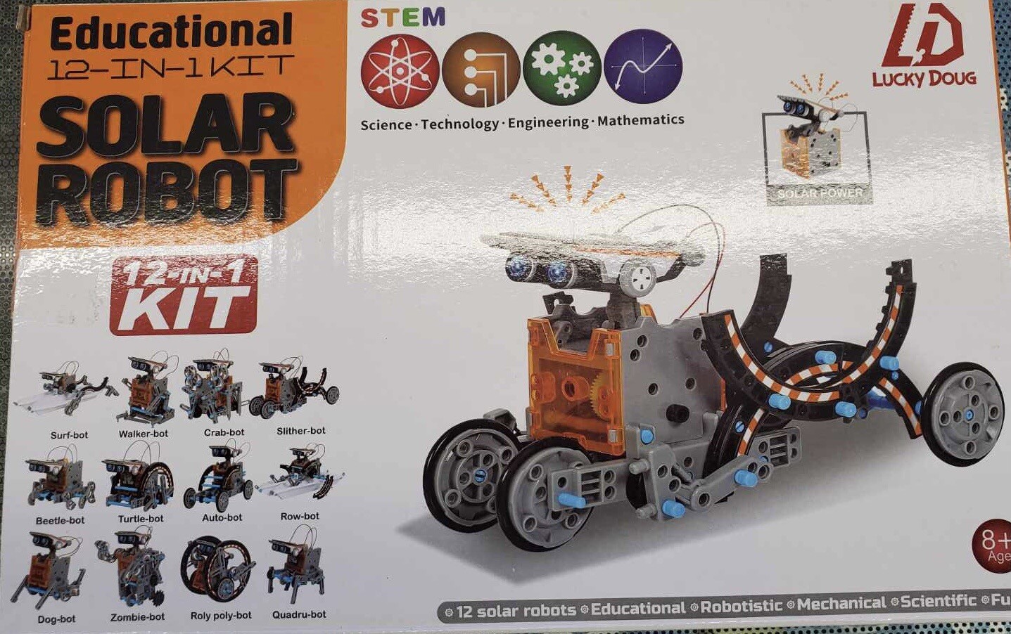 Lucky Doug Solar Robot Kit 12-in-1 Science STEM Toys Kids Aged 8-12 And ...