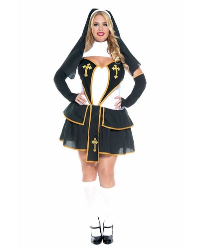 Brand New Plus Size Flirty Nun Costume Music Legs 70627Q | eBay