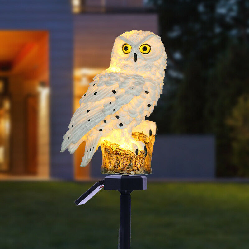 Outdoor Solar Power LED Owl Light Garden Yard Landscape Decor Lamp ...