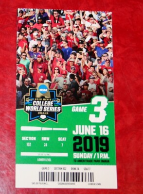 2019 COLLEGE WORLD SERIES CWS GAME 3 TICKET VANDERBILT - LOUSIVILLE | eBay