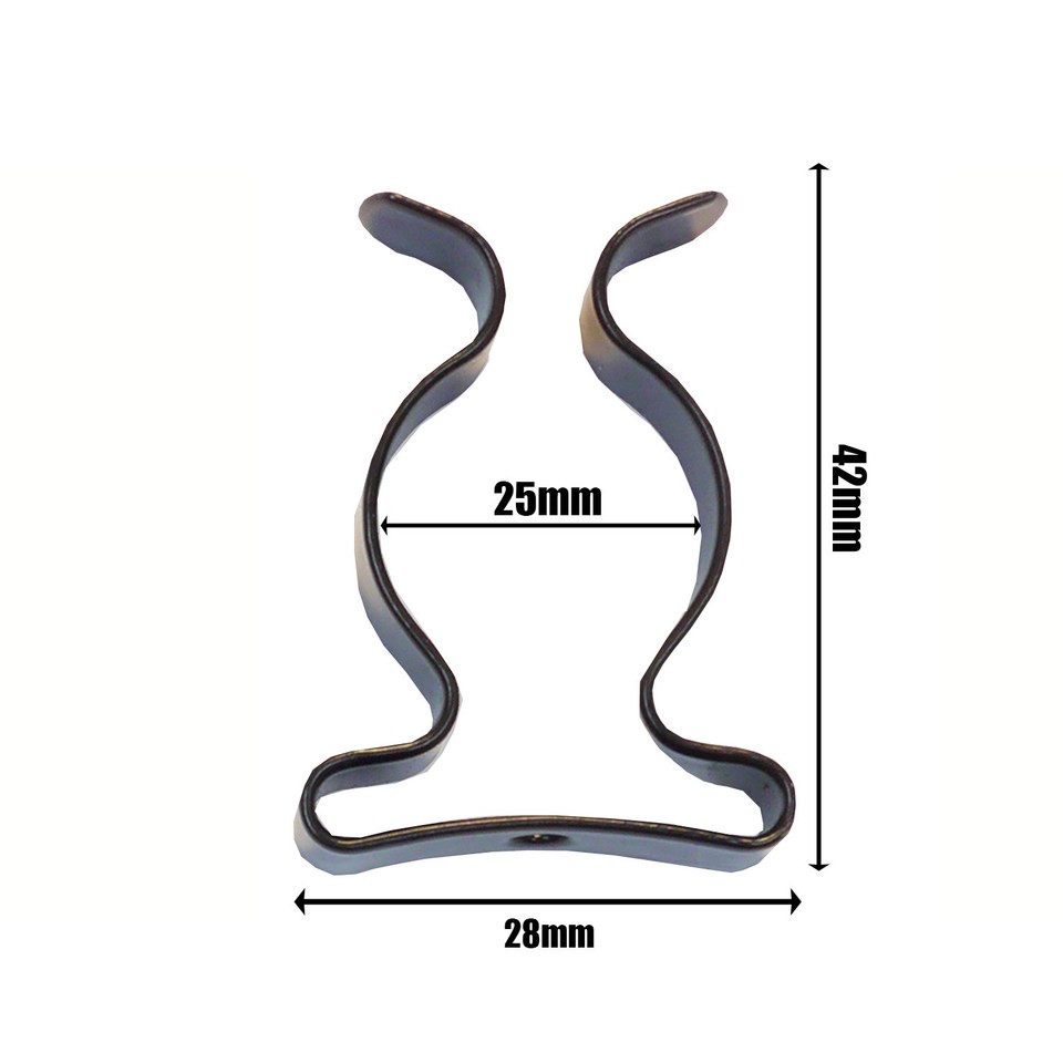 10x T8 Terry Clips Closed 25mm 1" Inch Fluorescent Tube Steel Spring ...