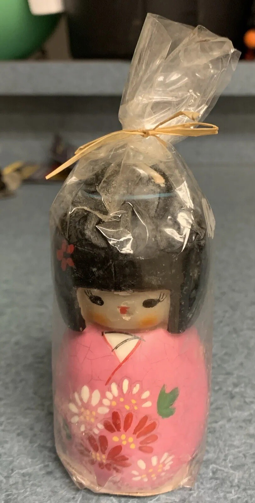 RARE JAPANESE KOKESHI WAX CANDLE DOLL PINK KIMONO NEW SEALED HTF 4” | eBay