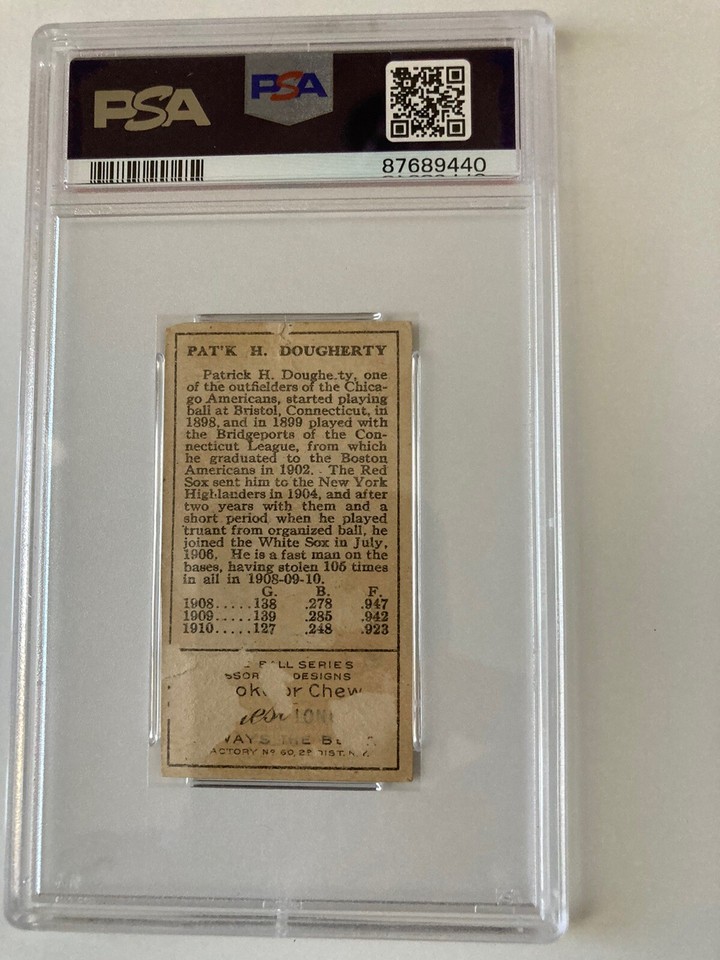 1909-11 T205 Gold Border - Patsy Dougherty Red Sock Emblem -Authentic ...