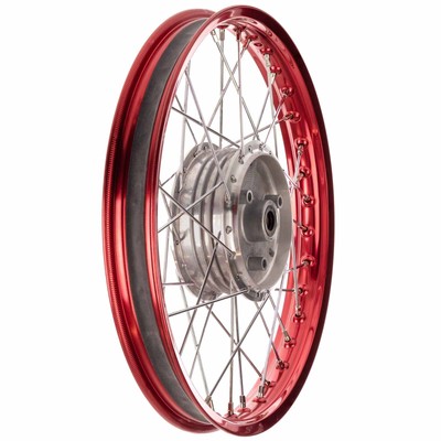 Speichenrad 1,60x16 Zoll Alufelge, rot eloxiert und poliert ...